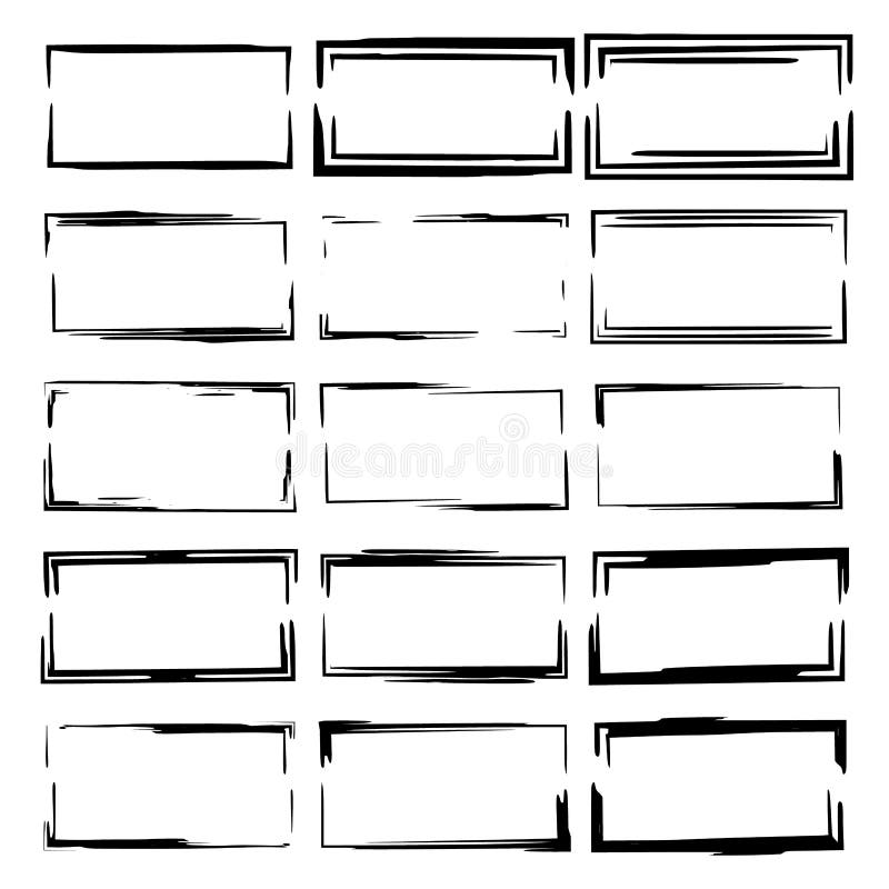Set Of Black Empy Grunge Frames Vector Illustration Stock Vector