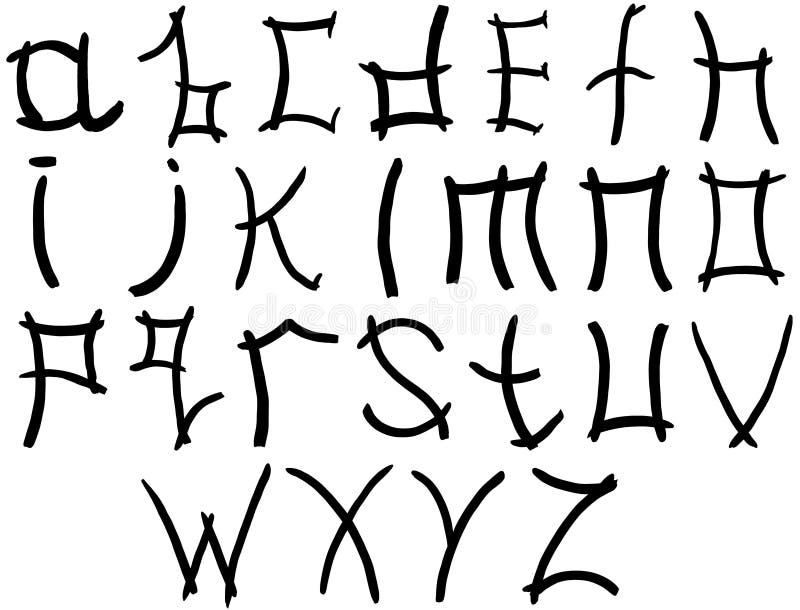 Set Black English Lowercase Letters Stock Illustrations – 627 Set Black ...