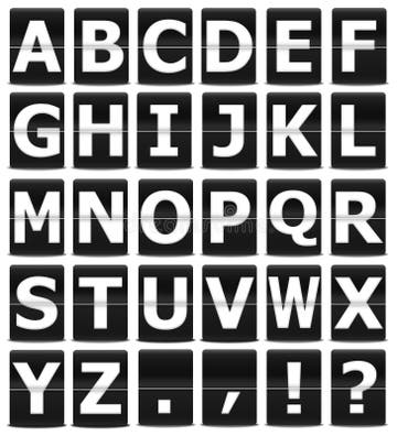 Set of black flip letters stock illustration. Illustration of figure ...