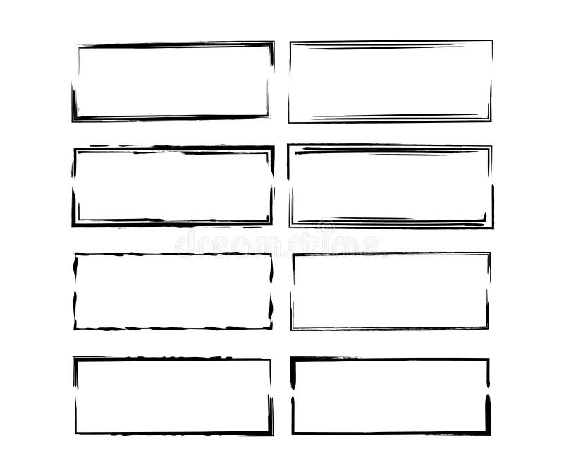 Set of Black Frames. Empty Borders. Vector Signs Stock Vector ...