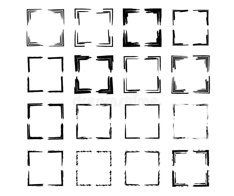 Set of Black Frames. Empty Borders. Vector Signs Stock Vector ...