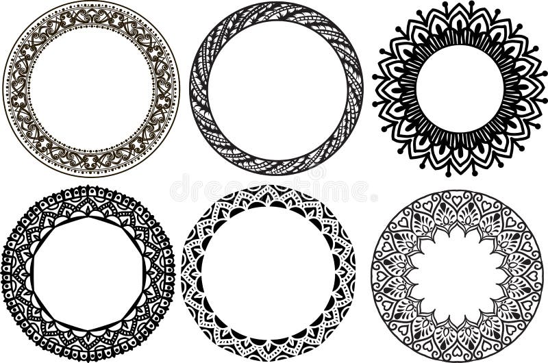Set of black frames stock vector. Illustration of pattern - 82217176