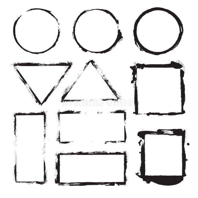 Set of Black Frames of Different Sizes on a White Background Stock ...