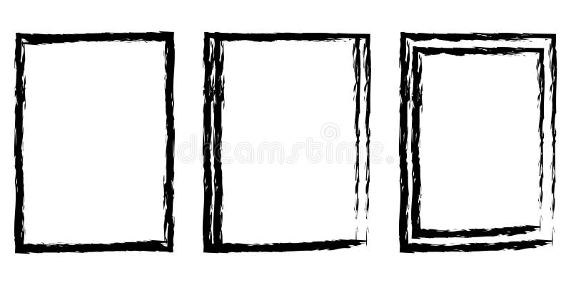 Black Rectangular Frame Isolated on White Stock Vector - Illustration ...