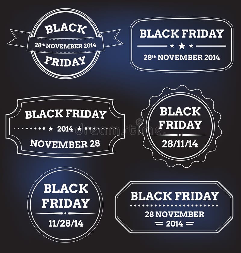 Set of black friday labels stock illustration. Illustration of sale ...