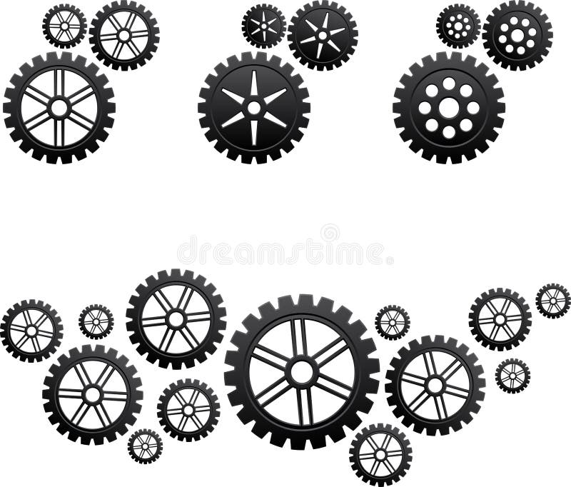 Gears set stock vector. Illustration of style, small - 29968324