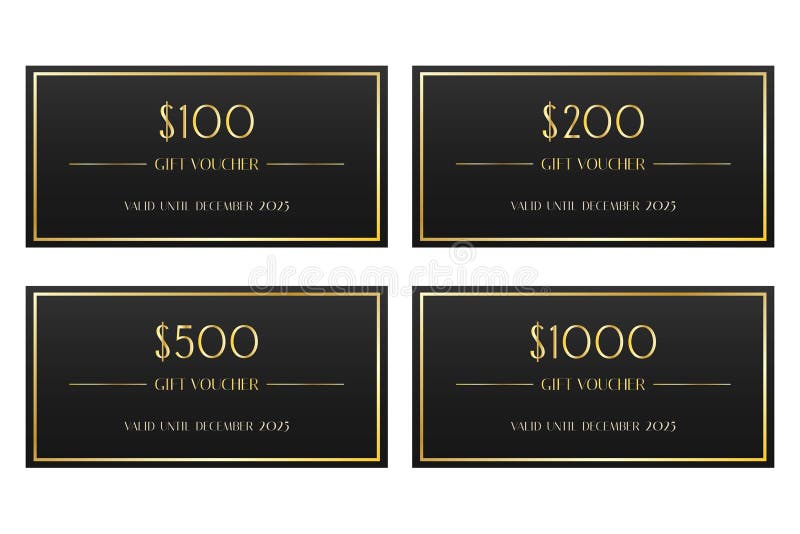 Black Gift Voucher Template Stock Vector - Illustration of template ...