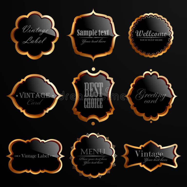 Black Gold Labels Stock Illustrations – 5,034 Black Gold Labels Stock ...