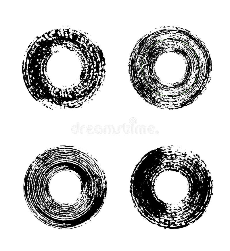 Set of Black Grunge Circles Stock Vector - Illustration of collection ...