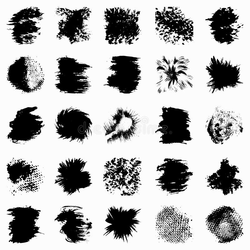 Set Black Grunge Design Element Stock Vector - Illustration of effect ...