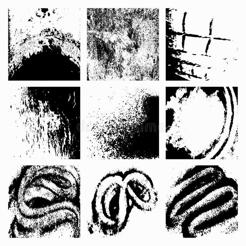 Set Black Grunge Design Element Stock Vector - Illustration of ...