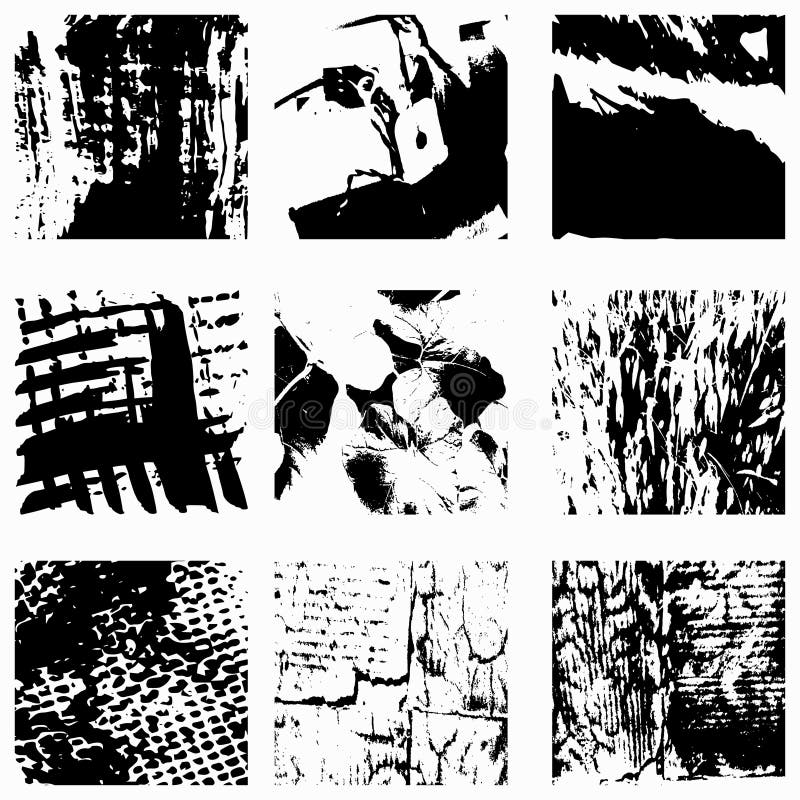 Set Black Grunge Design Element Stock Vector - Illustration of cartoon ...