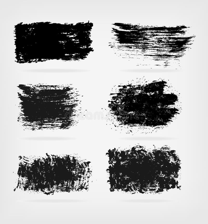 Set of Black Grunge Shapes. Vector, Eps10. Stock Vector - Illustration ...