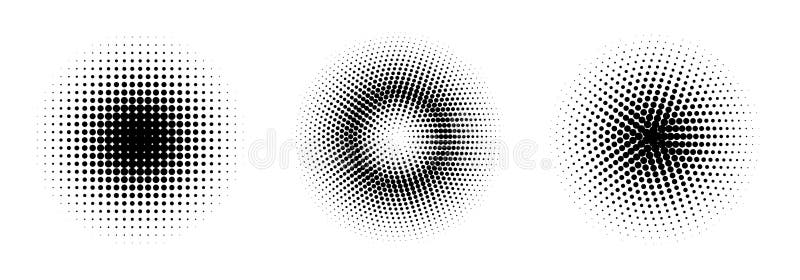 Set of Black Halftone Circles. Pop Art Texture Made of Spots. Vector ...