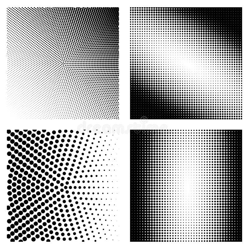 Set of Black Halftone on Different Shape. Pop Art Texture Made of Spots ...