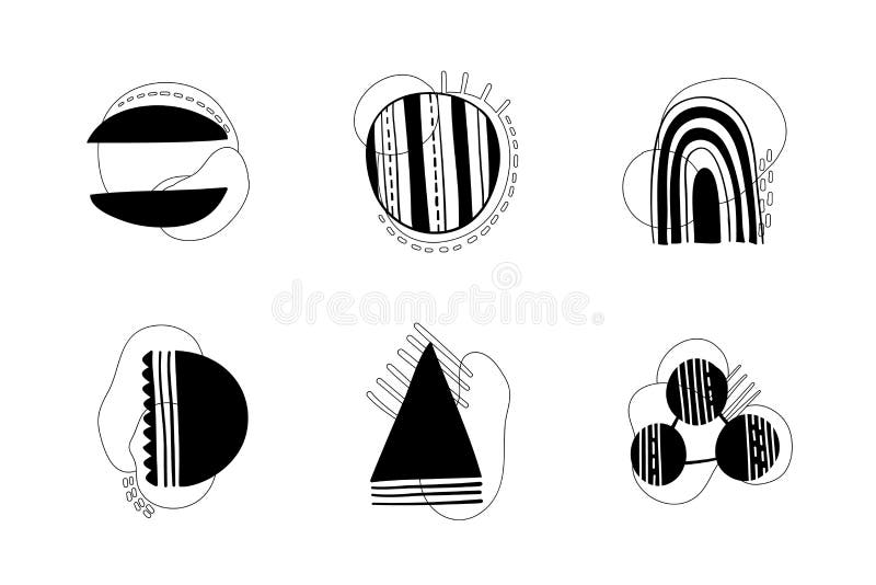 Set Black Icon Abstract Form. Creative Symbol Design Stock Vector ...