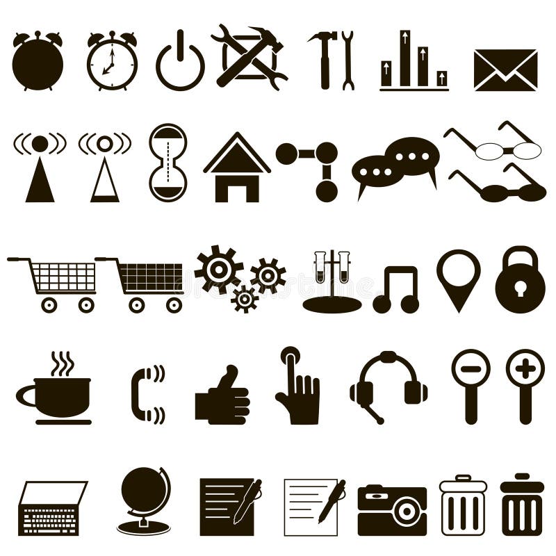 Black Icons of People Performing Different Actions Stock Vector ...