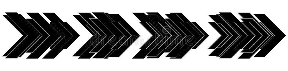 Set of Black Isolated Vector Abstract Technology Arrows Stock Vector ...