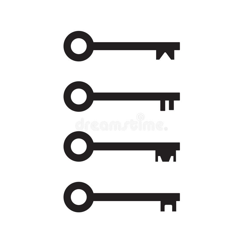 Set of black key icons stock vector. Illustration of icons - 106725211