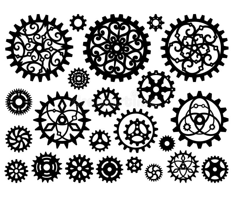 Steampunk Gears Black Vector Stock Illustrations – 486 Steampunk Gears ...