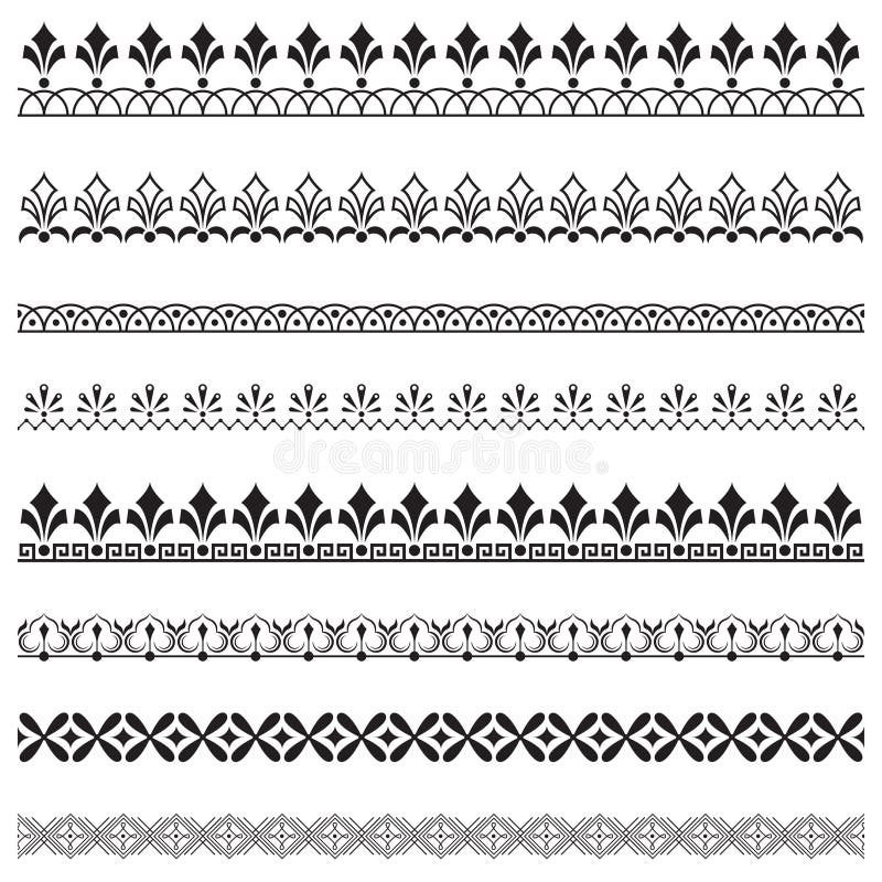 Set of Black Ornate Borders. Stock Vector - Illustration of card, icon ...