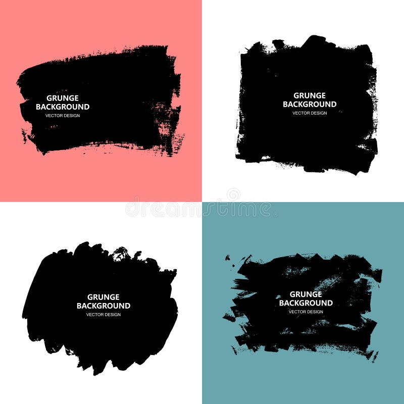 Set of Black Paint, Ink Background, Design Element, Place for Text ...