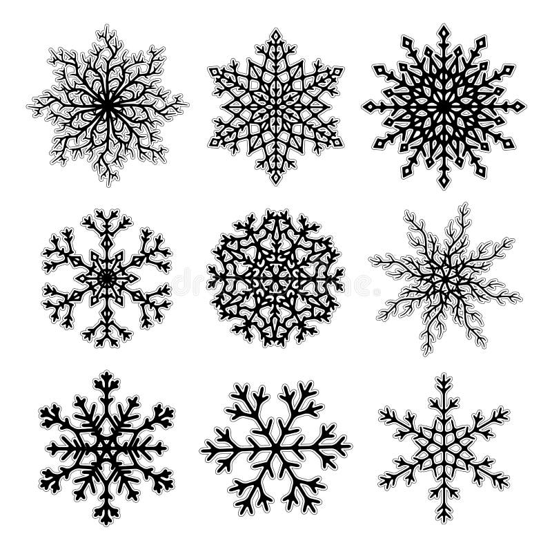 Set of paper snowflakes stock vector. Illustration of template - 36626257