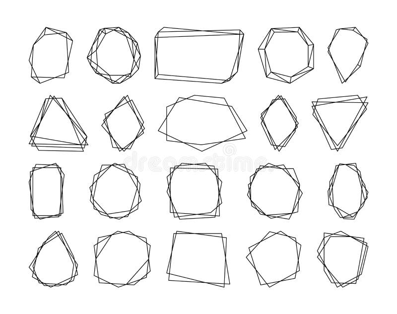 Line Frames with Golden Gradient for Wedding Invitation Card, Different Celebration and Holidays ...