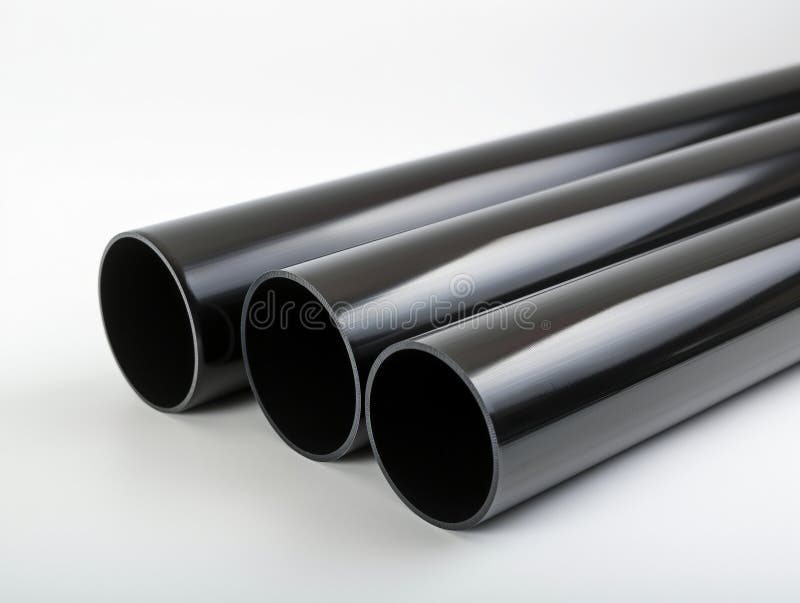 Black PVC Pipes on White Background Stock Image - Image of supply ...