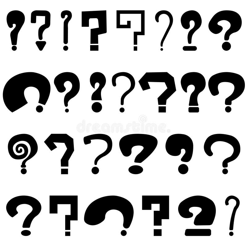 Black Question Marks on White Background. Question Mark Pattern ...