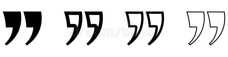 Set of Black Quotation Mark Icons in Various Styles. Quotation Marks ...