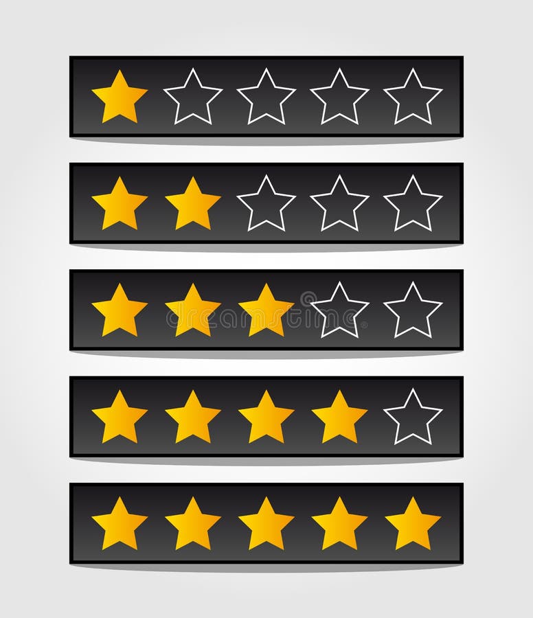 Set of black rating stars stock vector. Illustration of concept - 36239494