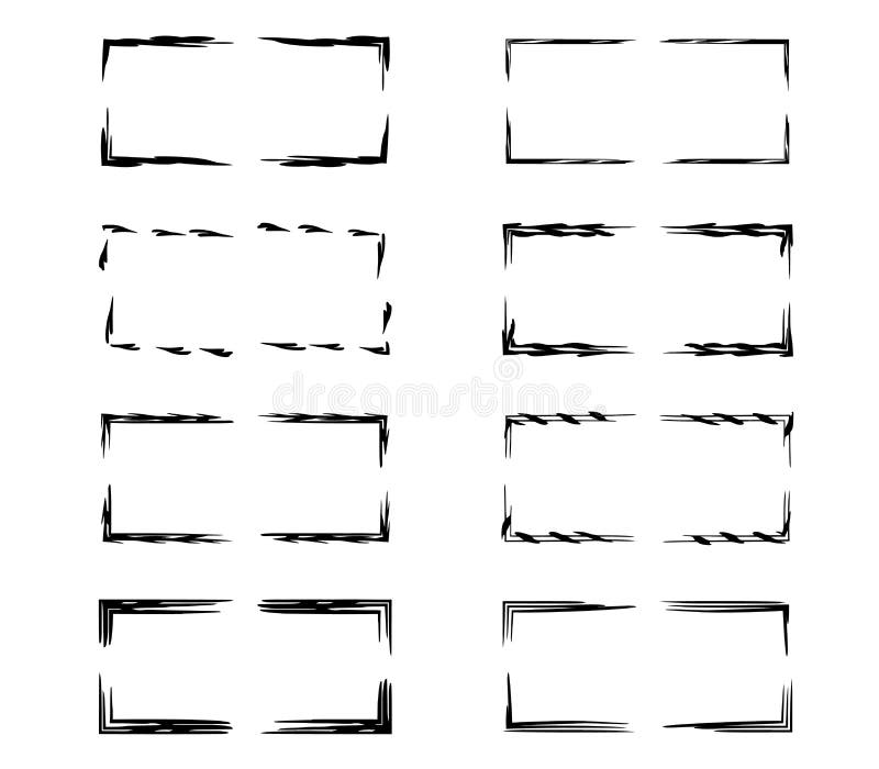Set of Black Rectangle Empy Grunge Frames. Vector Illustration. Stock ... Set of Black Rectangle Empy Grunge Frames. Vector Illustration. Stock ...