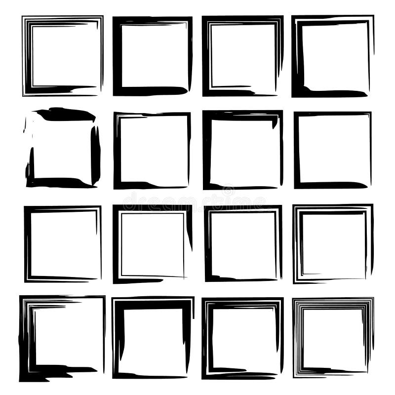 Set of Black Empy Grunge Frames. Vector Illustration. Stock Vector ...