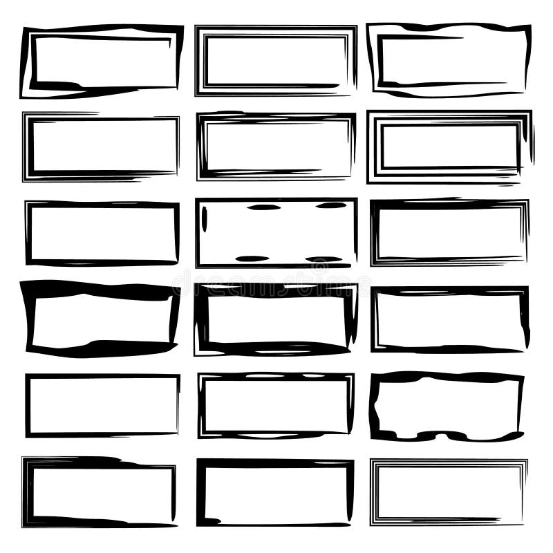 Set of Black Empy Grunge Frames. Vector Illustration. Stock Vector ... Set of Black Empy Grunge Frames. Vector Illustration. Stock Vector ...