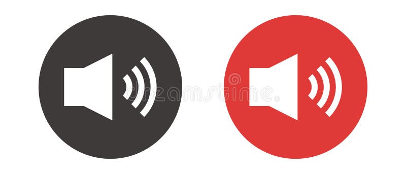 Set of Black and Red Sound Icons. Vector. Stock Vector - Illustration ...