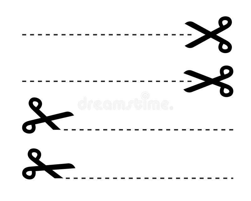 Scissors Silhouette Cut Lines Set Stock Illustrations – 281 Scissors ...