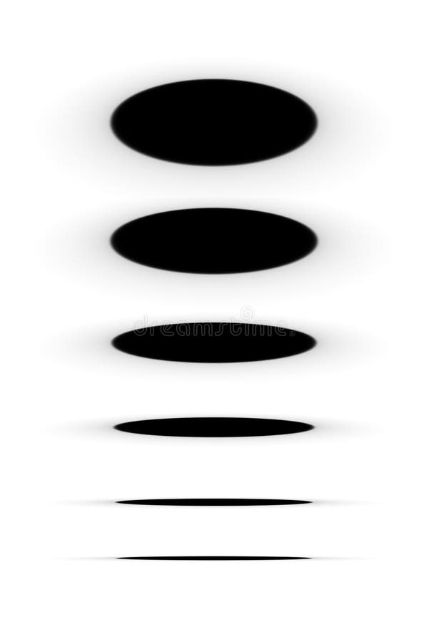 Set of Black Shadows Isolated on White Background. 3d Rendering Stock ...