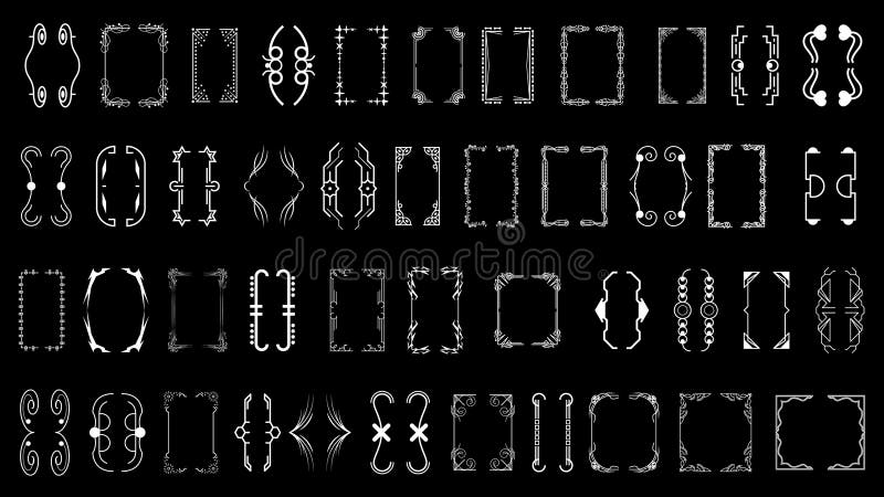 Set Black Simple Line Collection Different Doodle Brackets, Parentheses ...