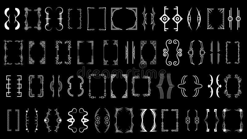 Set Black Simple Line Collection Different Doodle Brackets, Parentheses ...