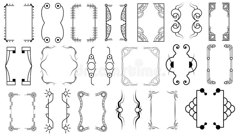 Set Black Simple Line Collection Different Doodle Brackets, Parentheses ...