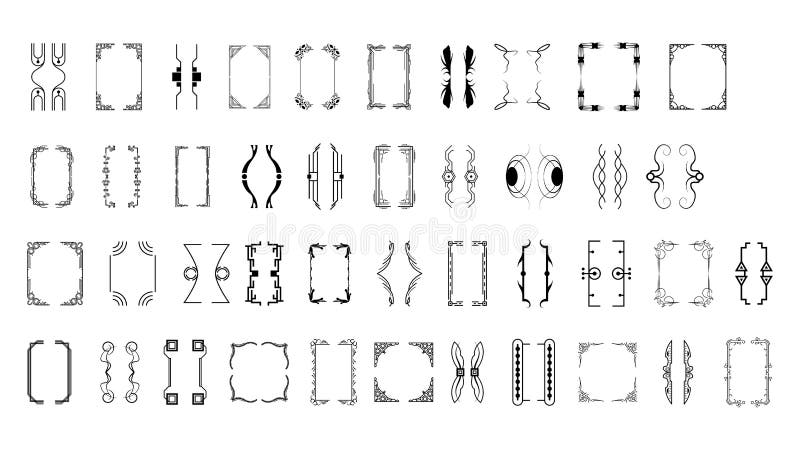 Set Black Simple Line Collection Different Doodle Brackets, Parentheses ...