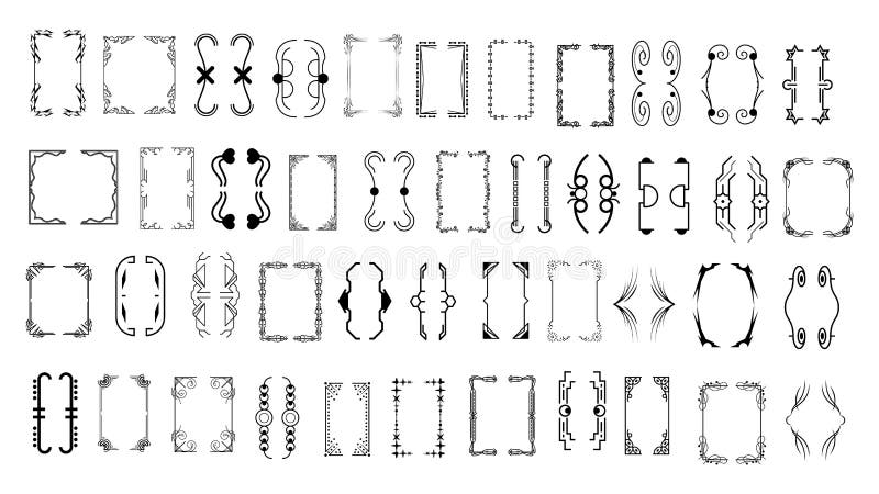 Set Black Simple Line Collection Different Doodle Brackets, Parentheses ...