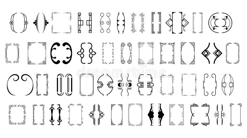Set Black Simple Line Collection Different Doodle Brackets, Parentheses ...