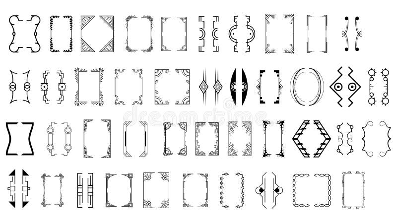 Set Black Simple Line Collection Different Doodle Brackets, Parentheses ...