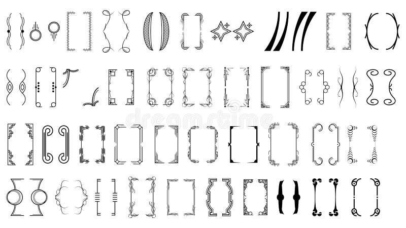 Set Black Simple Line Collection Different Doodle Brackets, Parentheses ...