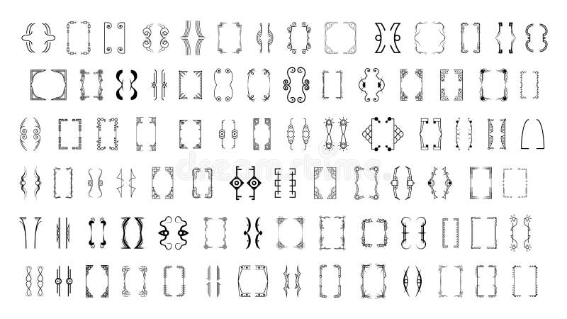 Set Black Simple Line Collection Different Doodle Brackets, Parentheses ...