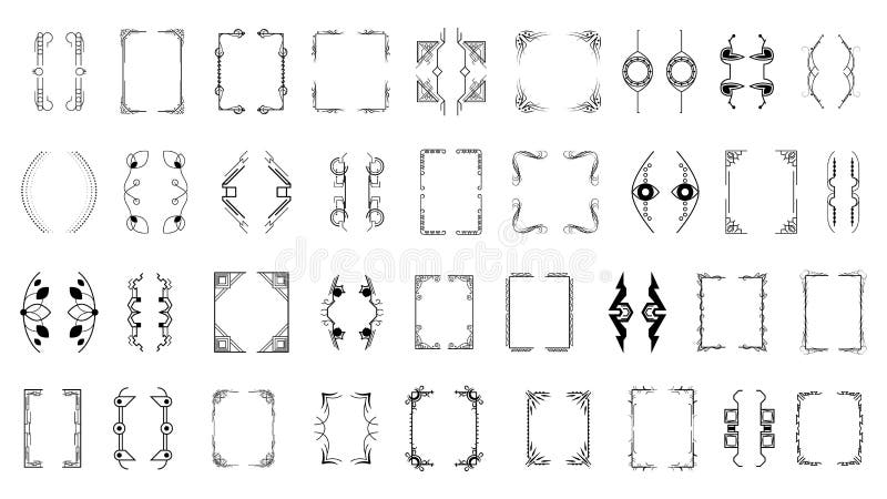 Set Black Simple Line Collection Different Doodle Brackets, Parentheses ...