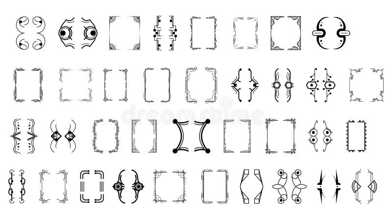 Set Black Simple Line Collection Different Doodle Brackets, Parentheses ...