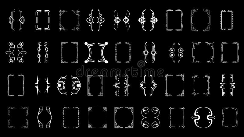 Set Black Simple Line Collection Different Doodle Brackets, Parentheses ...